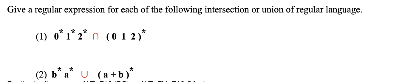 Solved Give a regular expression for each of the following | Chegg.com
