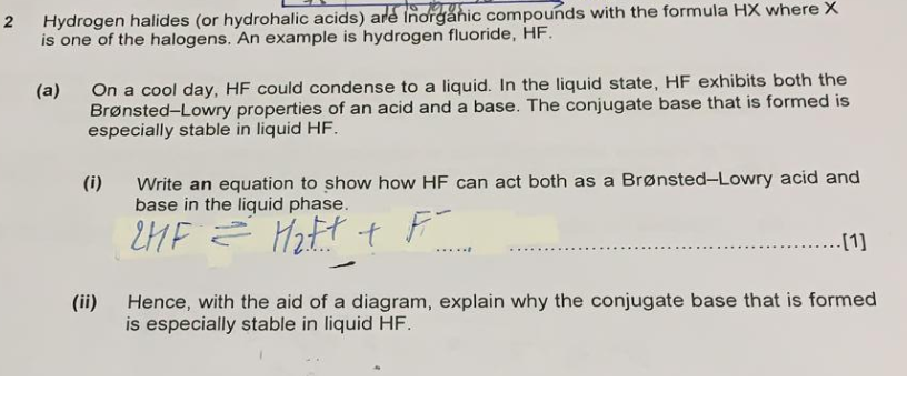 Solved Hydrogen halides (or hydrohalic acids) are Inorganic | Chegg.com