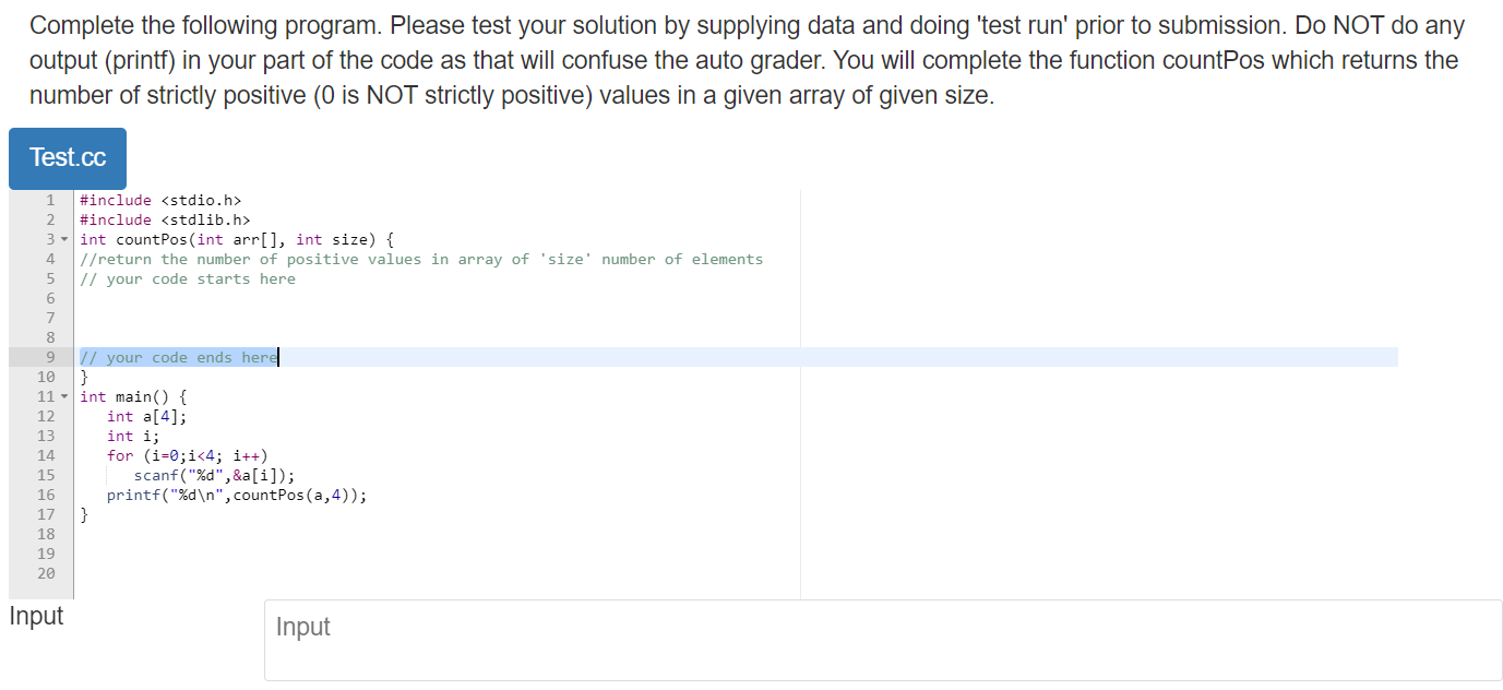 Solved Complete the following program. Please test your | Chegg.com