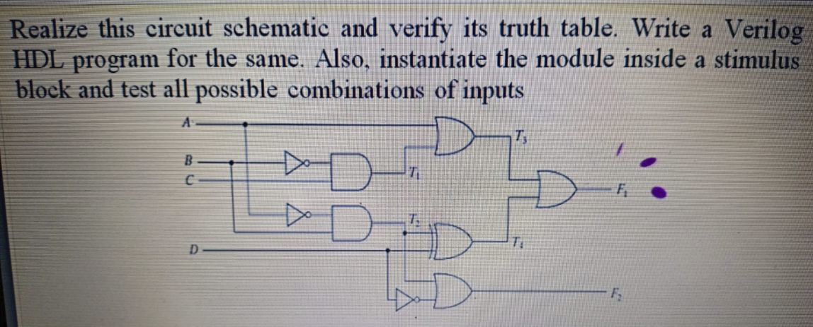 Solved Realize this circuit schematic and verify its truth | Chegg.com