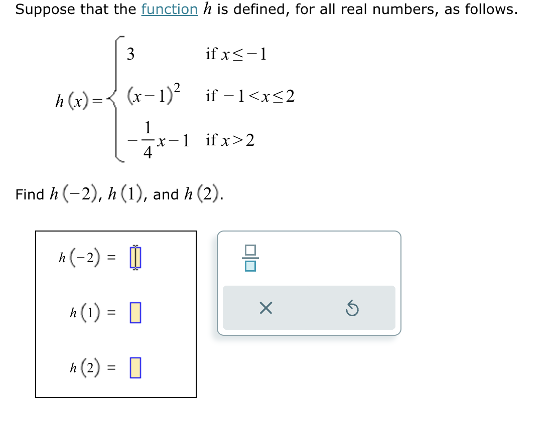 Solved Suppose that the function h is defined, for all real | Chegg.com