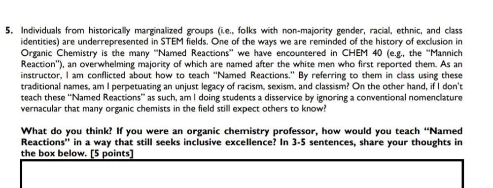 Solved 5. Individuals from historically marginalized groups | Chegg.com