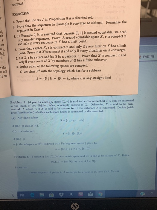 Solved compact EXERCISES 1. Prove that the set J in | Chegg.com