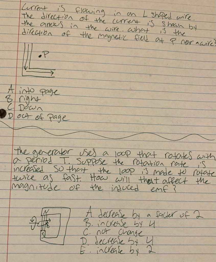 Solved Current is flowing in on L Shaped wire. the direction | Chegg.com