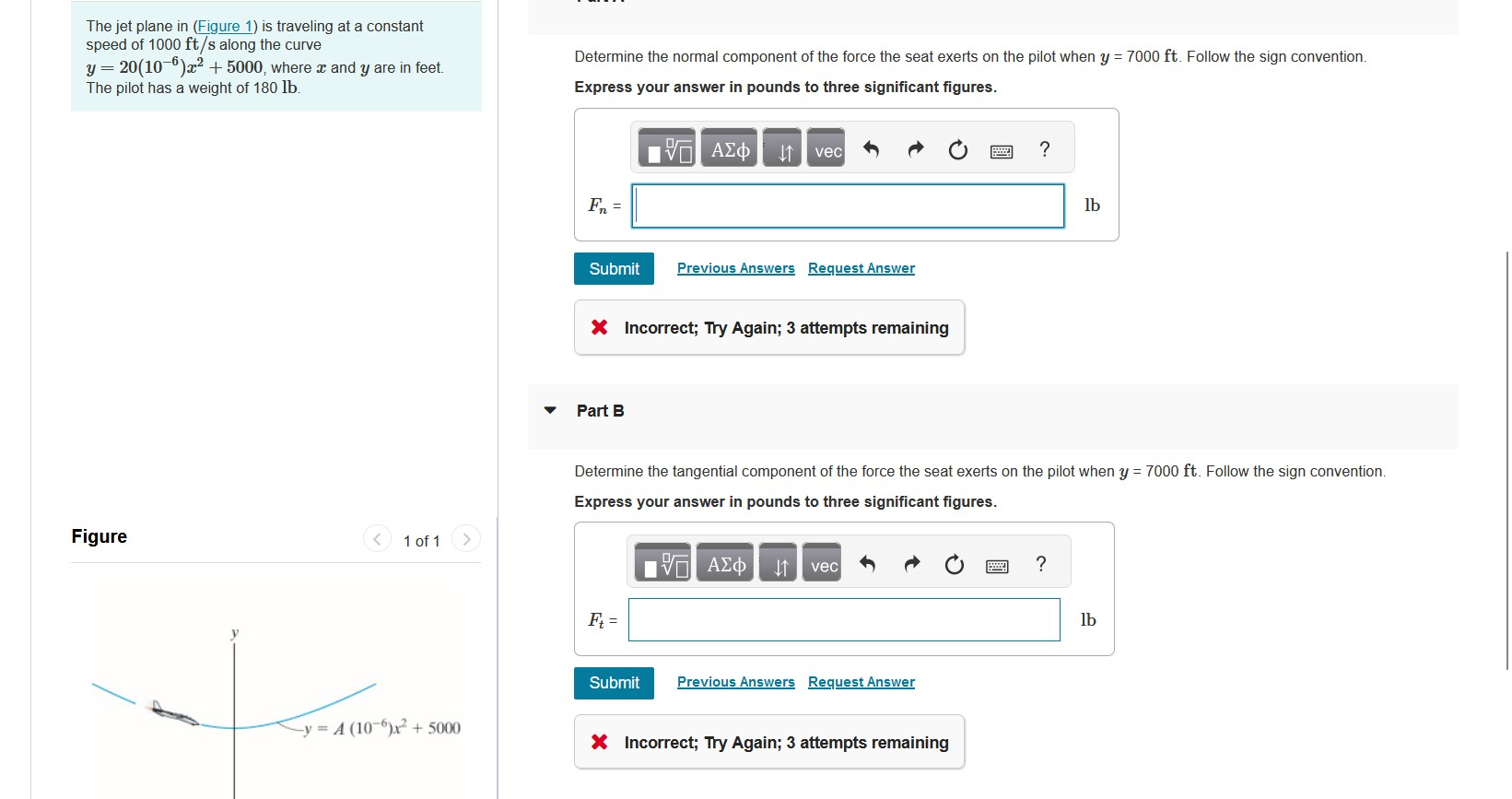 Solved The jet plane in (Figure 1) is traveling at a | Chegg.com