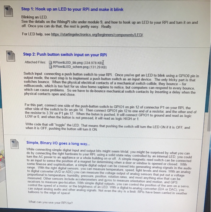 Solved Hook up an LED to your RPi and make it blink | Chegg.com