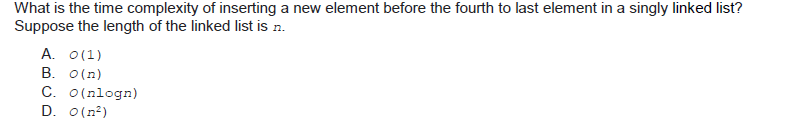 Solved What Is The Time Complexity Of Inserting A New 