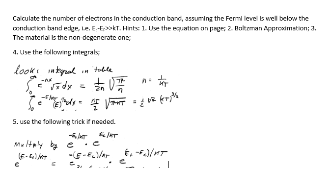 Solved Calculate the number of electrons in the conduction | Chegg.com