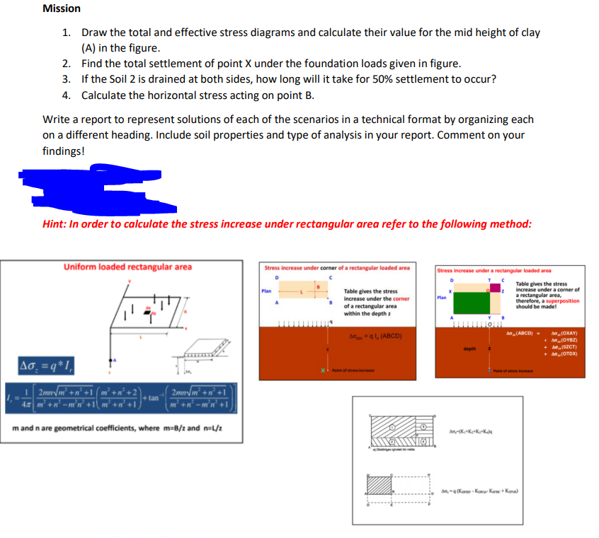 Solved MissionDraw the total and effective stress diagrams | Chegg.com