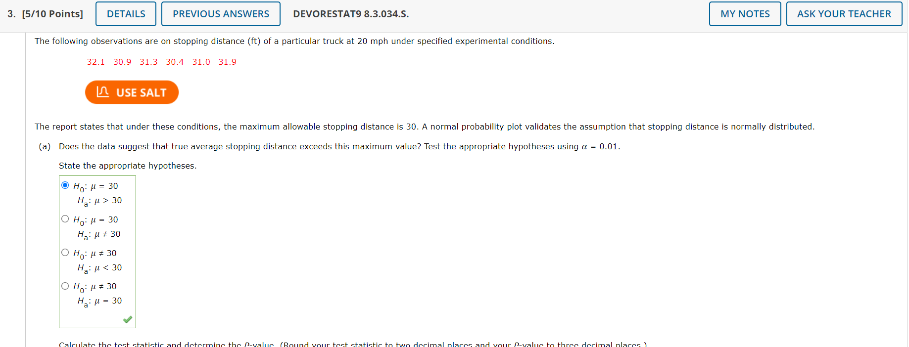 Solved (b) Determine the probability of a type II error when | Chegg.com