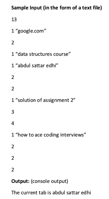 Solved We are building a browser history saver. For | Chegg.com