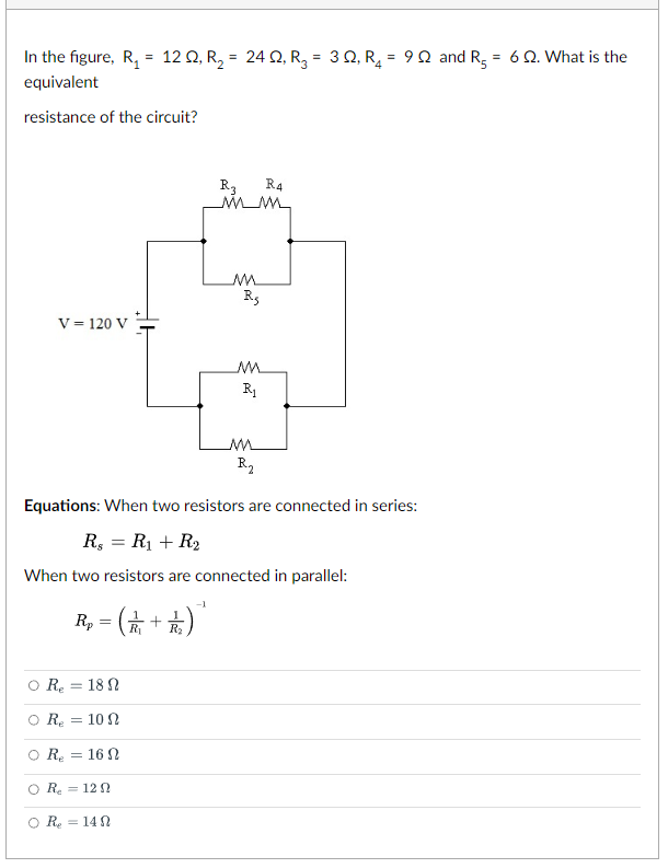 Solved In the figure, R1=12Ω,R2=24Ω,R3=3Ω,R4=9Ω and R5=6Ω. | Chegg.com