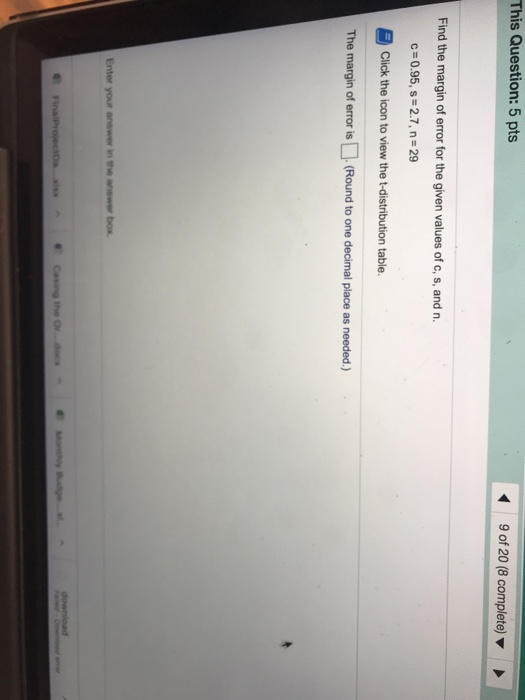 Solved This Question: 5 pts 9 of 20 (8 complete) Find the | Chegg.com