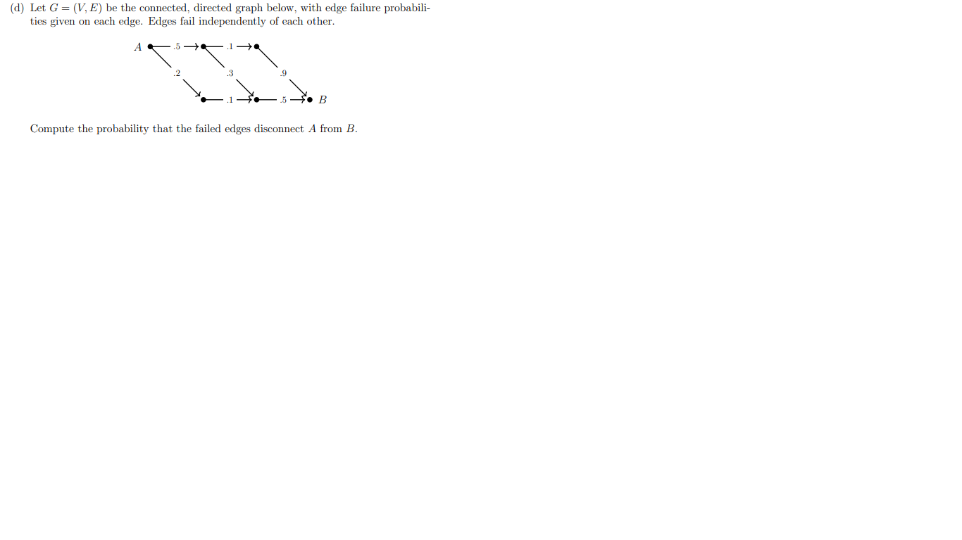 Solved Let G = (V, E) be the connected, directed graph | Chegg.com