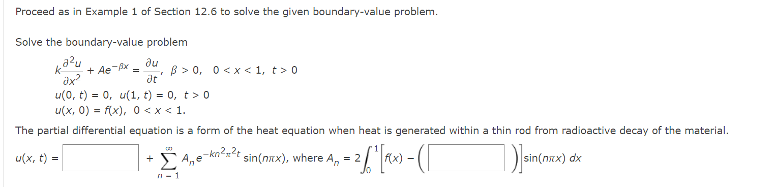Solved Proceed as in Example 1 of Section 12.6 to solve the | Chegg.com