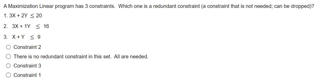 Solved A Maximization Linear Program Has 3 Constraints 
