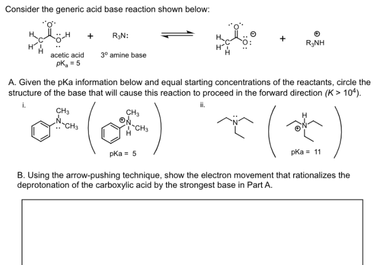 Solved Consider the generic acid base reaction shown below: | Chegg.com