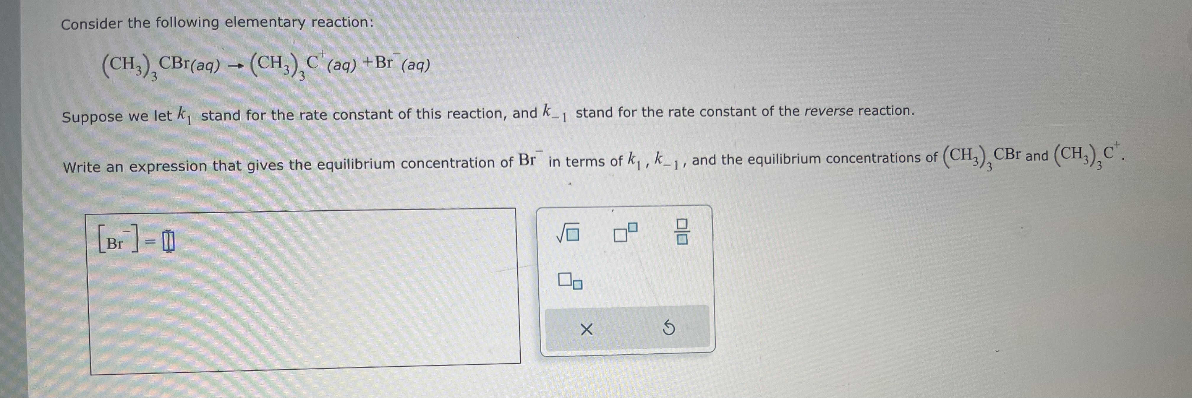 Solved Consider the following elementary reaction: | Chegg.com