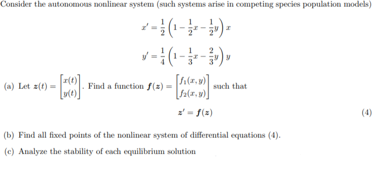 Solved Consider the autonomous nonlinear system (such | Chegg.com