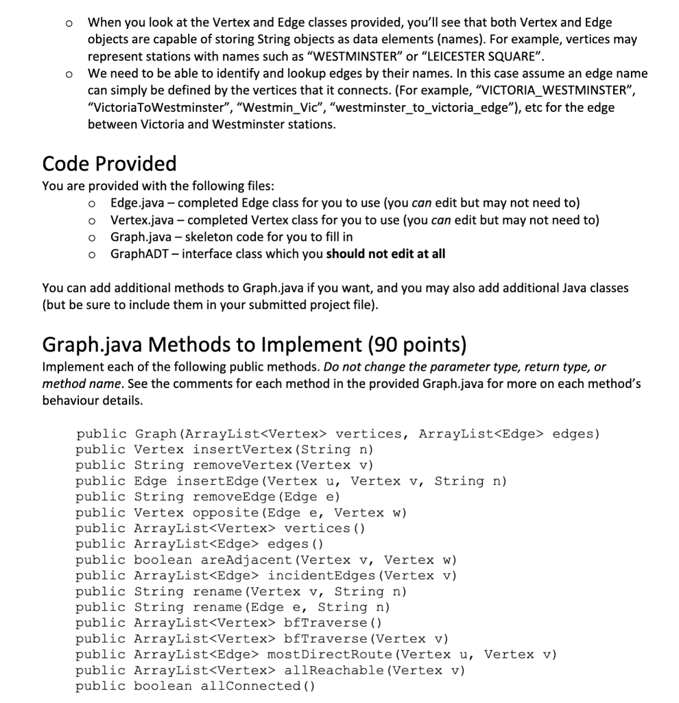 The Graph.java is the skeleton code. Could someone | Chegg.com
