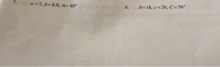 Solved solve ABC subject to the given conditions, if | Chegg.com