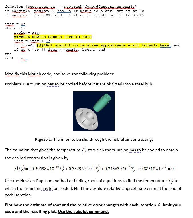 Solved function (200tniterea] = newtraph (func.dfunc.xines, | Chegg.com
