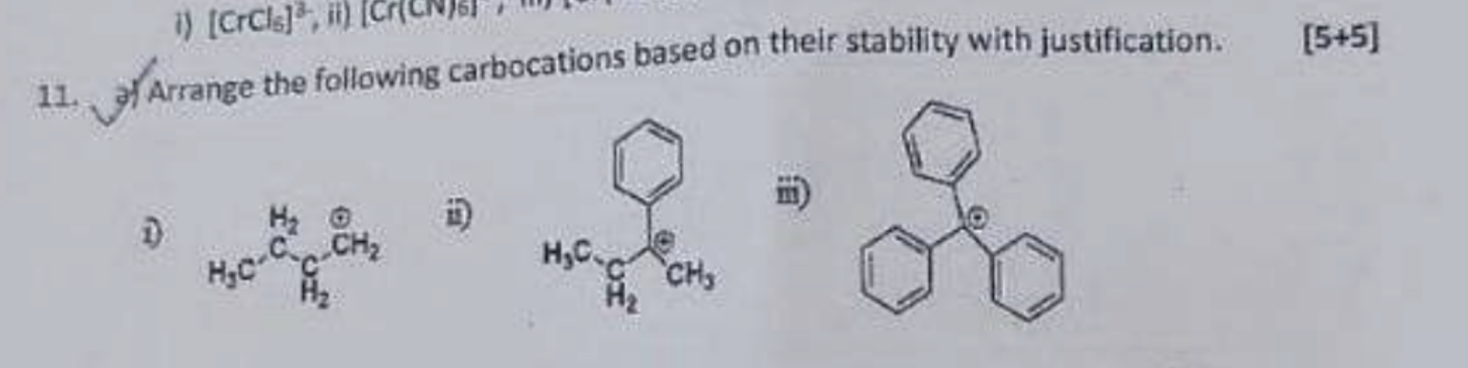 Solved Arrange the following carbocations based on their | Chegg.com