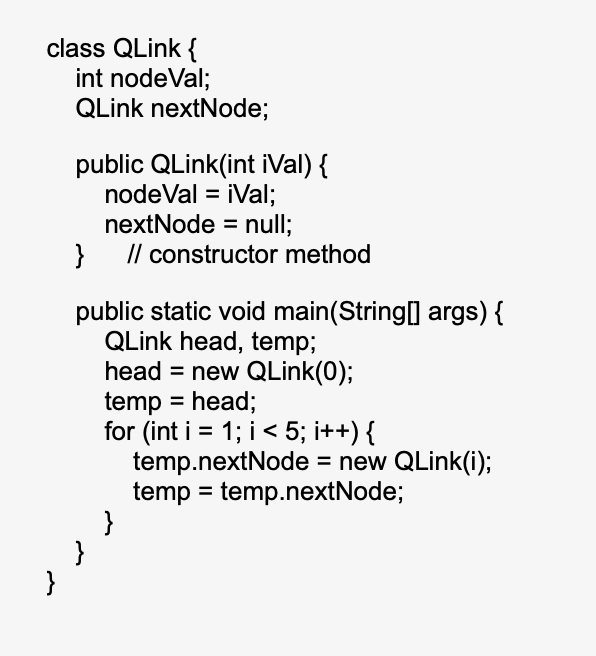 Solved Consider the following reference variable for a QLink | Chegg.com