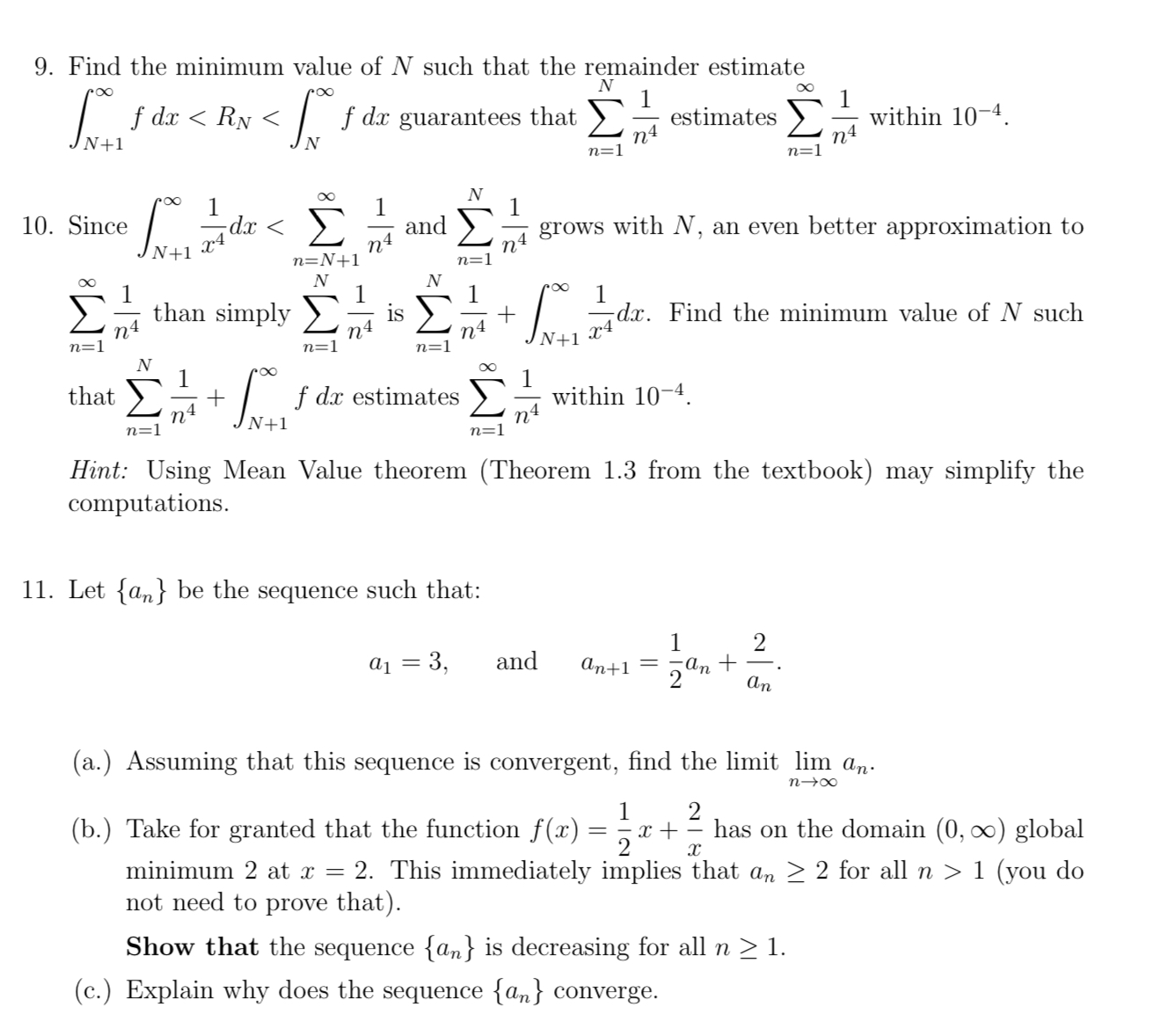 Solved 9. Find the minimum value of N such that the | Chegg.com