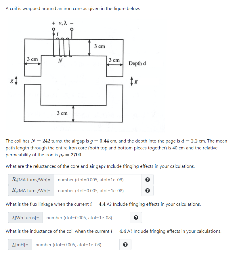 Solved A coil is wrapped around an iron core as given in the | Chegg.com