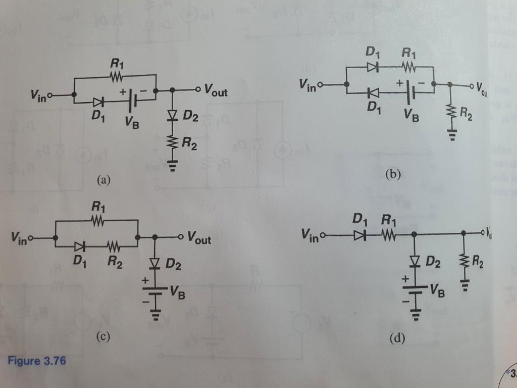 Solved Plot the input/output characteristics of Fig3.76's | Chegg.com