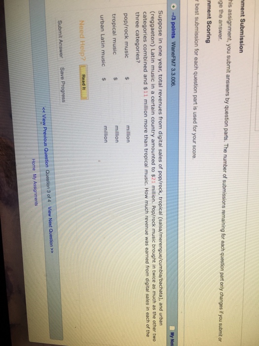 Solved ment Submission his assignment, you submit answers by | Chegg.com