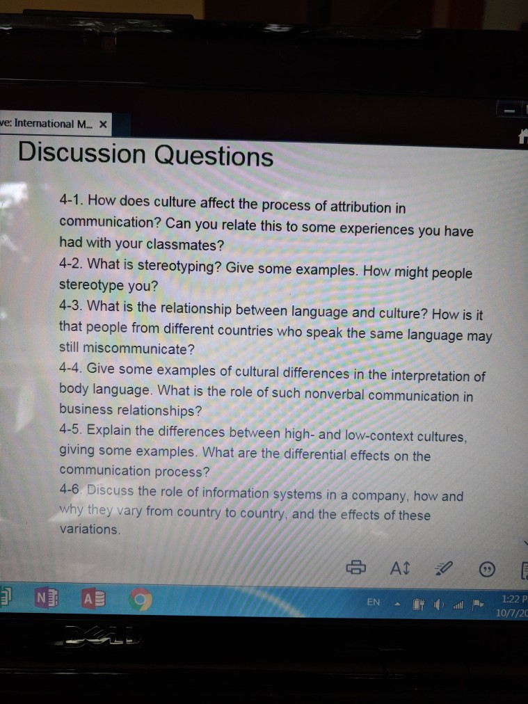 Solved ve: International M. x Discussion Questions 4-1. How | Chegg.com