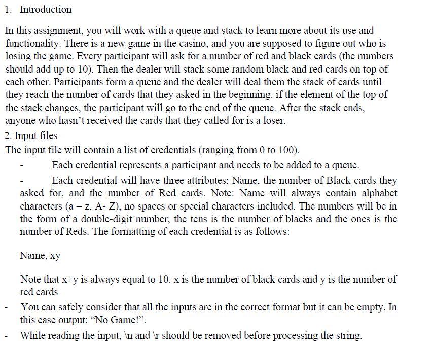 Solved In this assignment, you will work with a queue and | Chegg.com