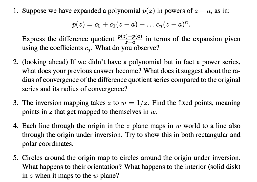 Solved -a, as in: 1. Suppose we have expanded a polynomial | Chegg.com
