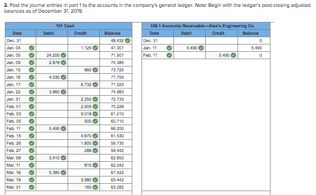 Solved Please correct the errors. Thank you. 2. Post the | Chegg.com