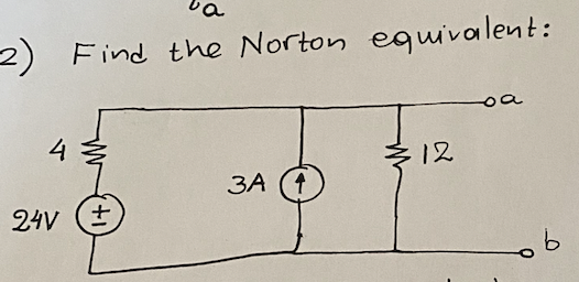 Solved 2) Find the Norton equivalent: | Chegg.com