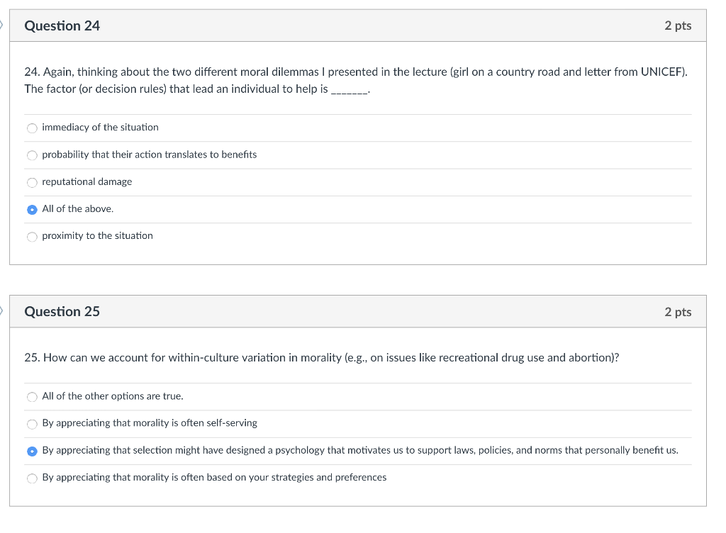 Solved Question 24 2 pts 24. Again, thinking about the two | Chegg.com
