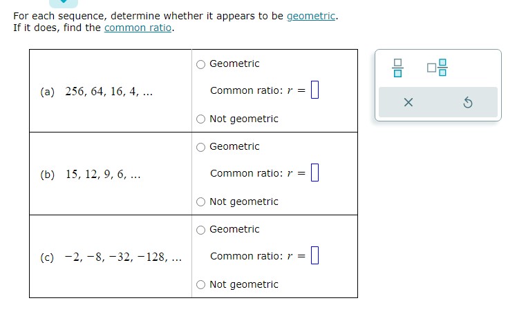 Solved For each sequence, determine whether it appears to be | Chegg.com