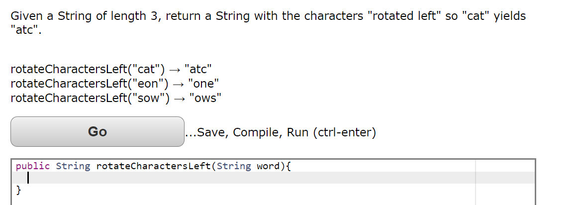 Solved Given a String of length 3, return a String with the | Chegg.com
