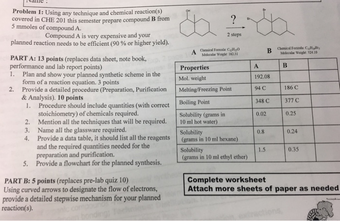 Solved Problem 1: Using any technique and chemical | Chegg.com
