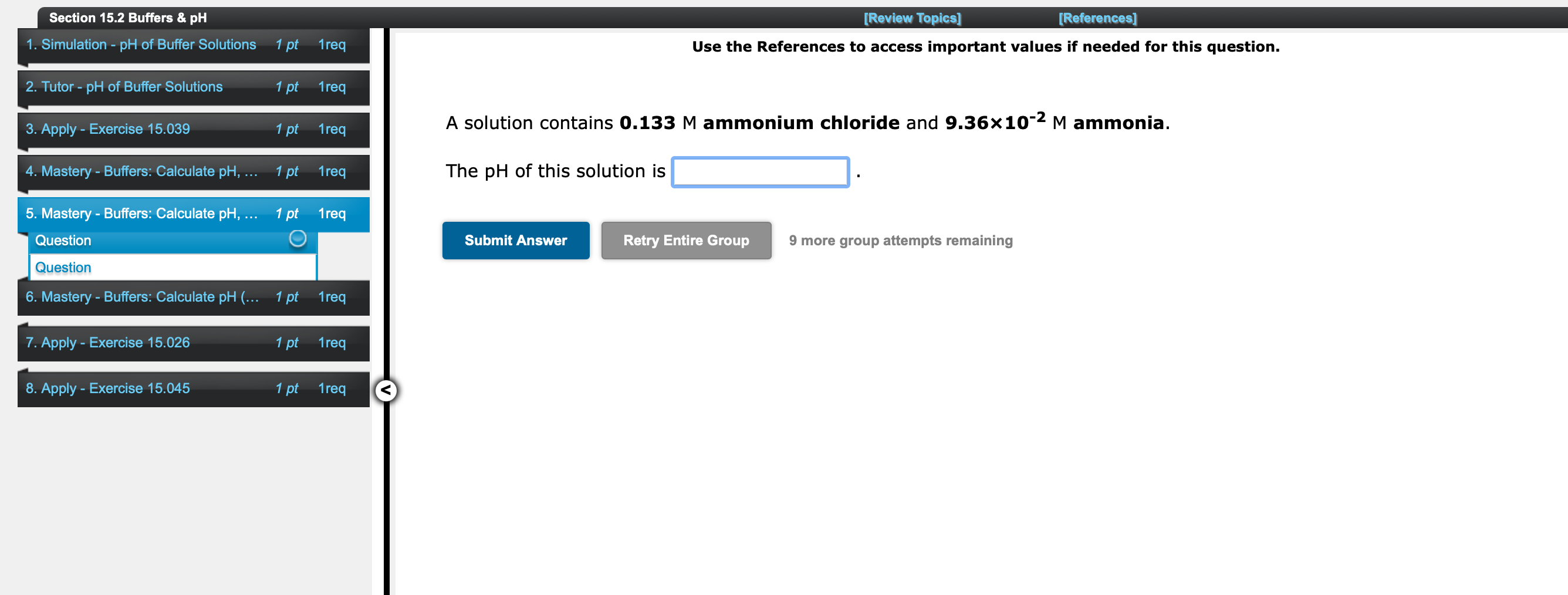 Solved Section 15.2 Buffers & pH 1. Simulation - pH of | Chegg.com