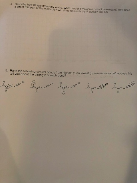 Solved IR Spectroscopy and how it works. How do I answer | Chegg.com