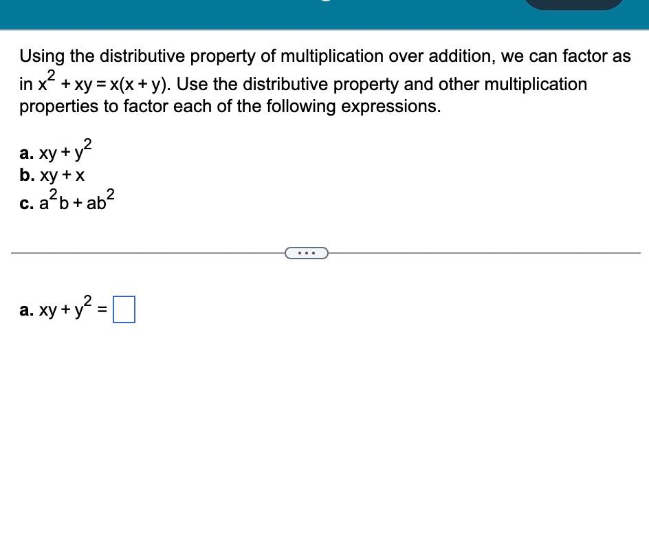 Solved Using The Distributive Property Of Multiplication 