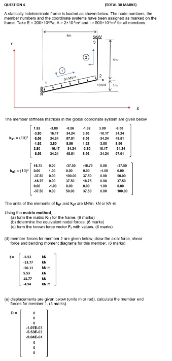 Solved QUESTION 4 (TOTAL 30 MARKS) A statically | Chegg.com