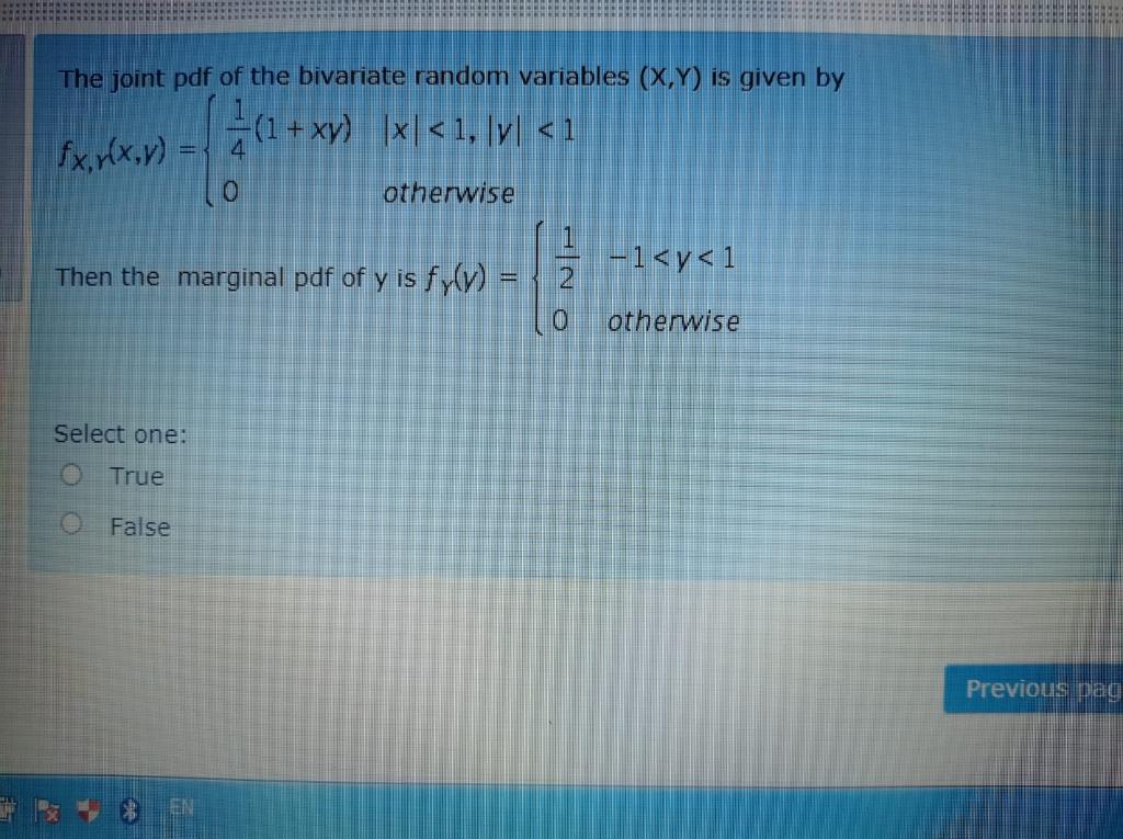 Solved The joint pdf of the bivariate random variables (X,Y) | Chegg.com