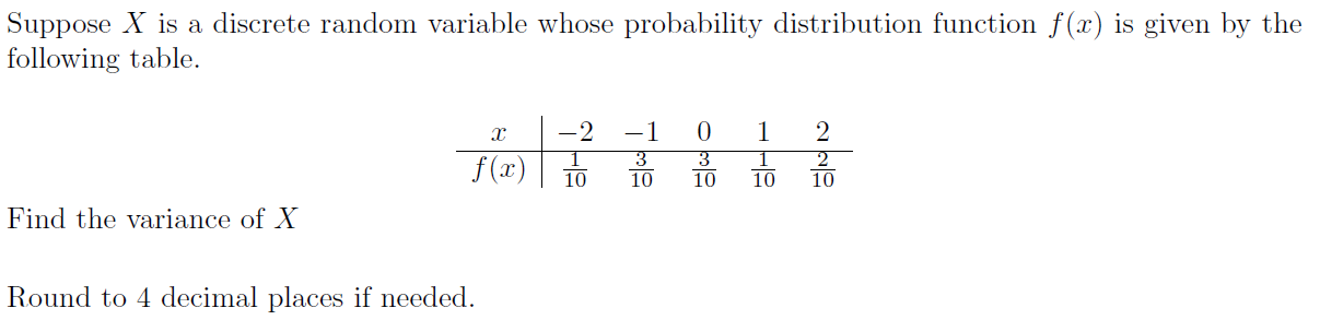 Solved Suppose X is a discrete random variable whose | Chegg.com