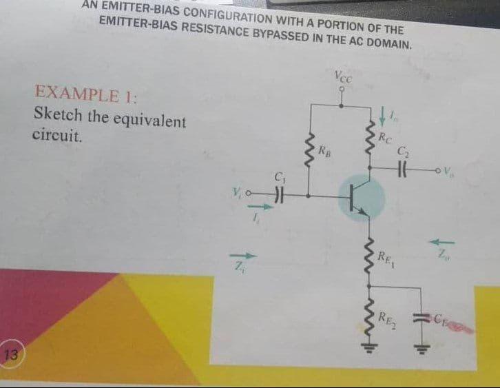 Solved AN EMITTER-BIAS CONFIGURATION WITH A PORTION OF THE | Chegg.com
