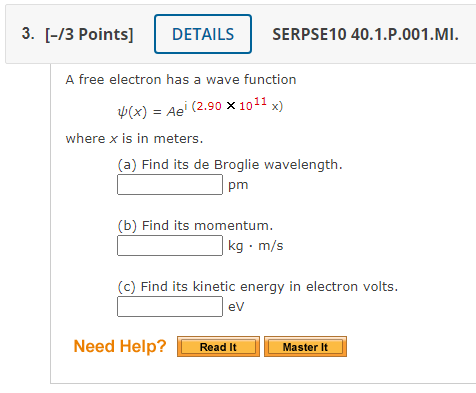 Solved 3. [-/3 Points] SERPSE10 40.1.P.001.MI. DETAILS A | Chegg.com