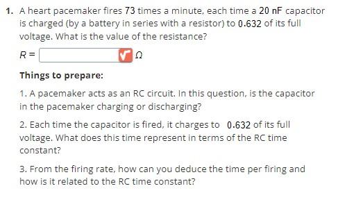 Solved A heart pacemaker fires 73 times a minute, each time | Chegg.com